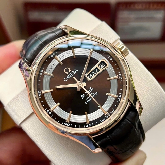 Omega Deville Hour Vision Vàng đúc 18k Lịch thường niên 1 năm chỉnh ...