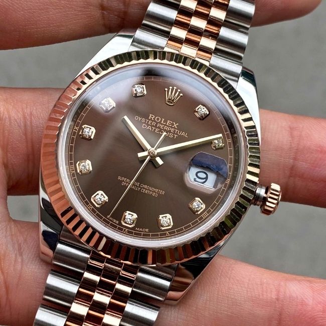 Rolex DateJust 41mm M126331 Chocolate Diamond Demi 18k